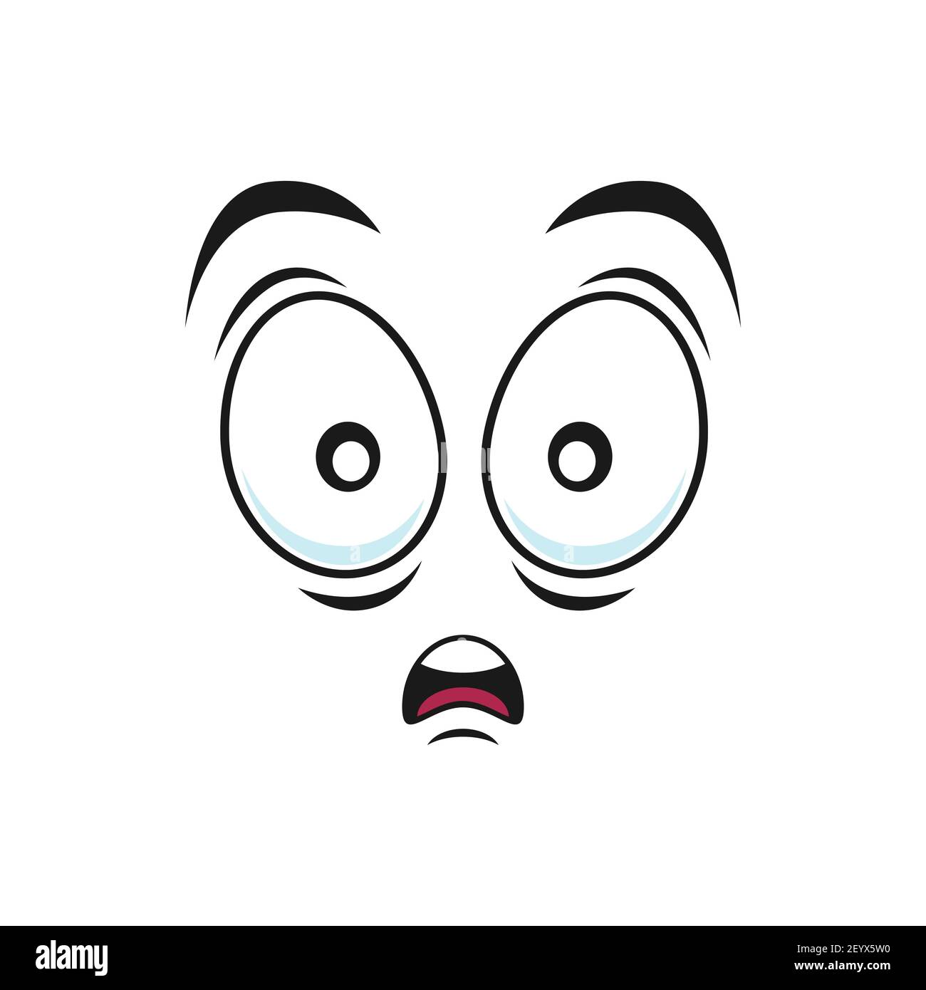 Émoticône terrifiée ou effroyée, emoji avec une icône isolée d ...