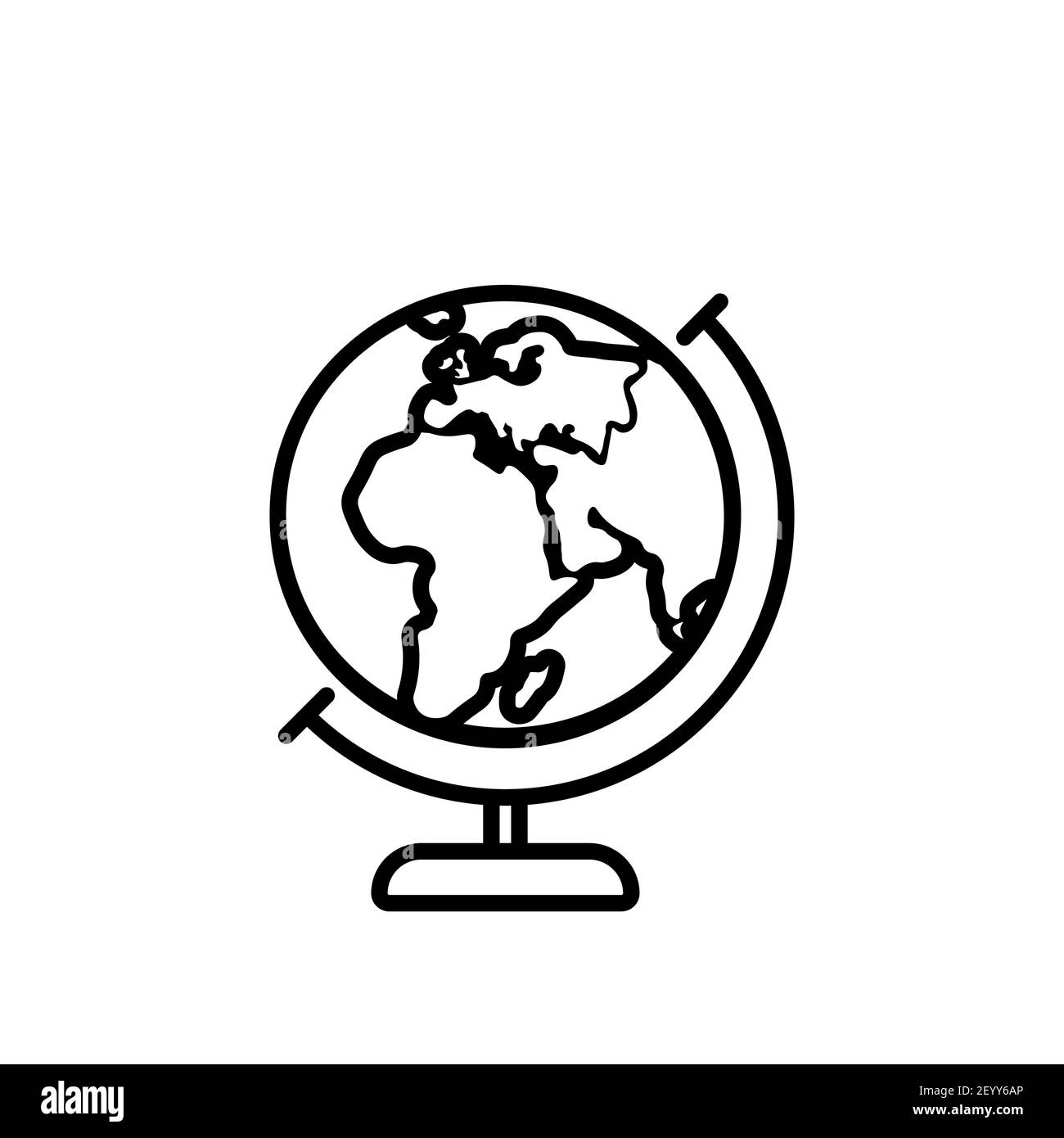 Icône globe de la carte planète. Symboles de la terre, pictogrammes ...