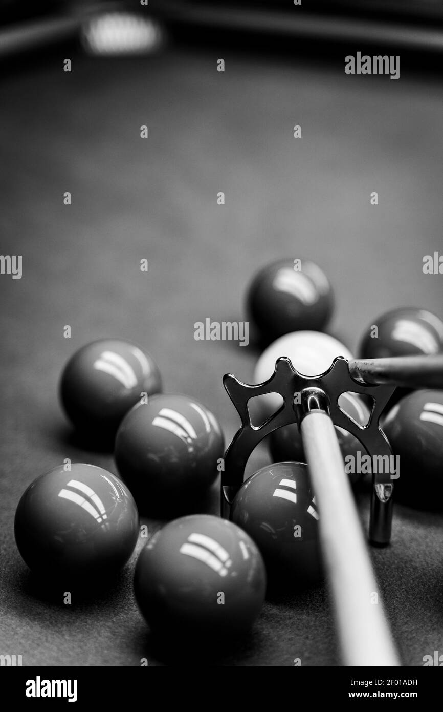 Snooker table baize Banque d'images noir et blanc - Alamy