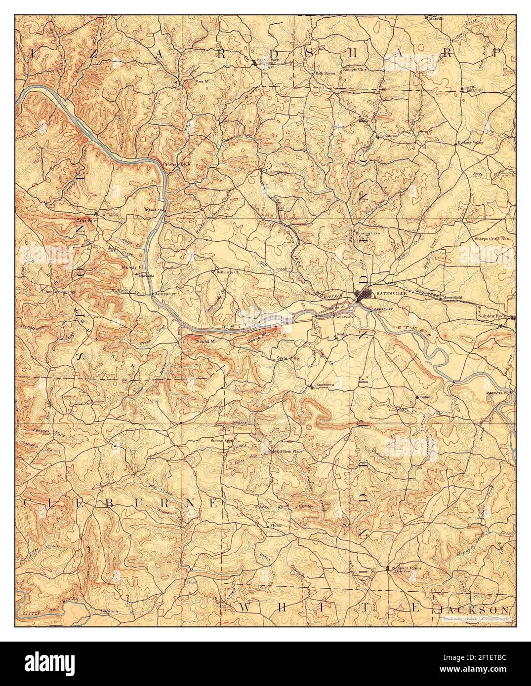 Carte de batesville Banque d'images détourées - Alamy