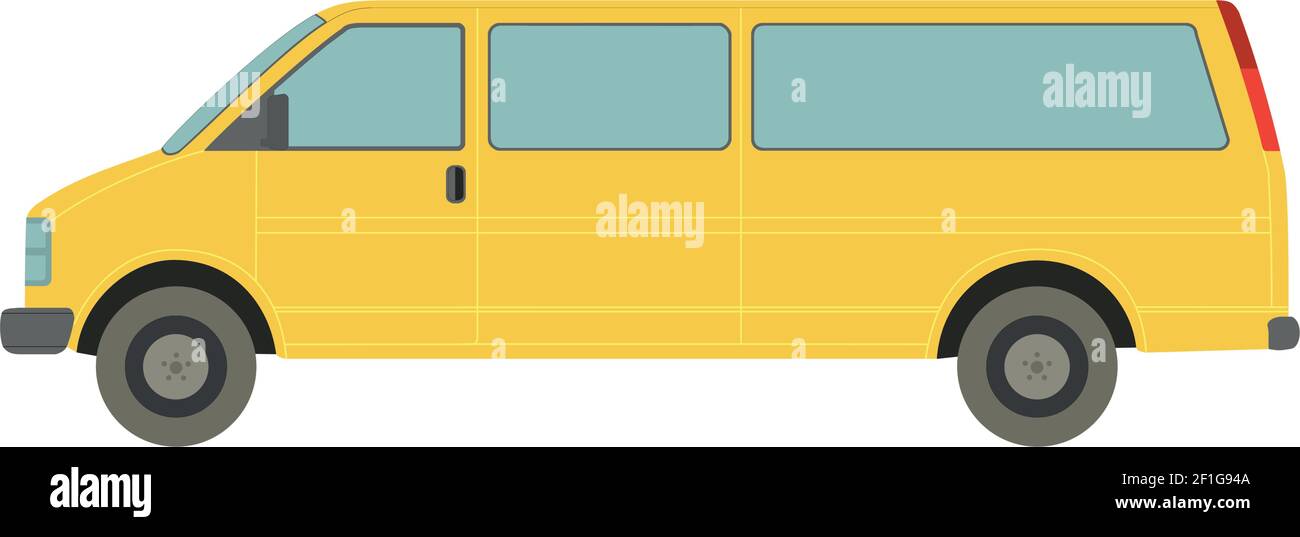 Grand minibus jaune sur fond blanc - illustration vectorielle Image ...