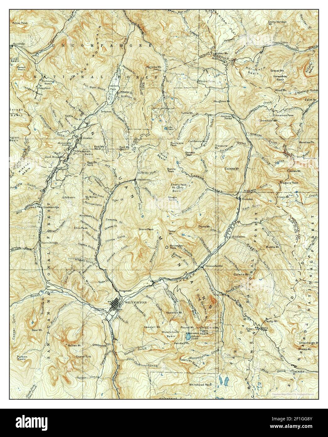 Carte du colorado silverton Banque de photographies et d’images à haute ...