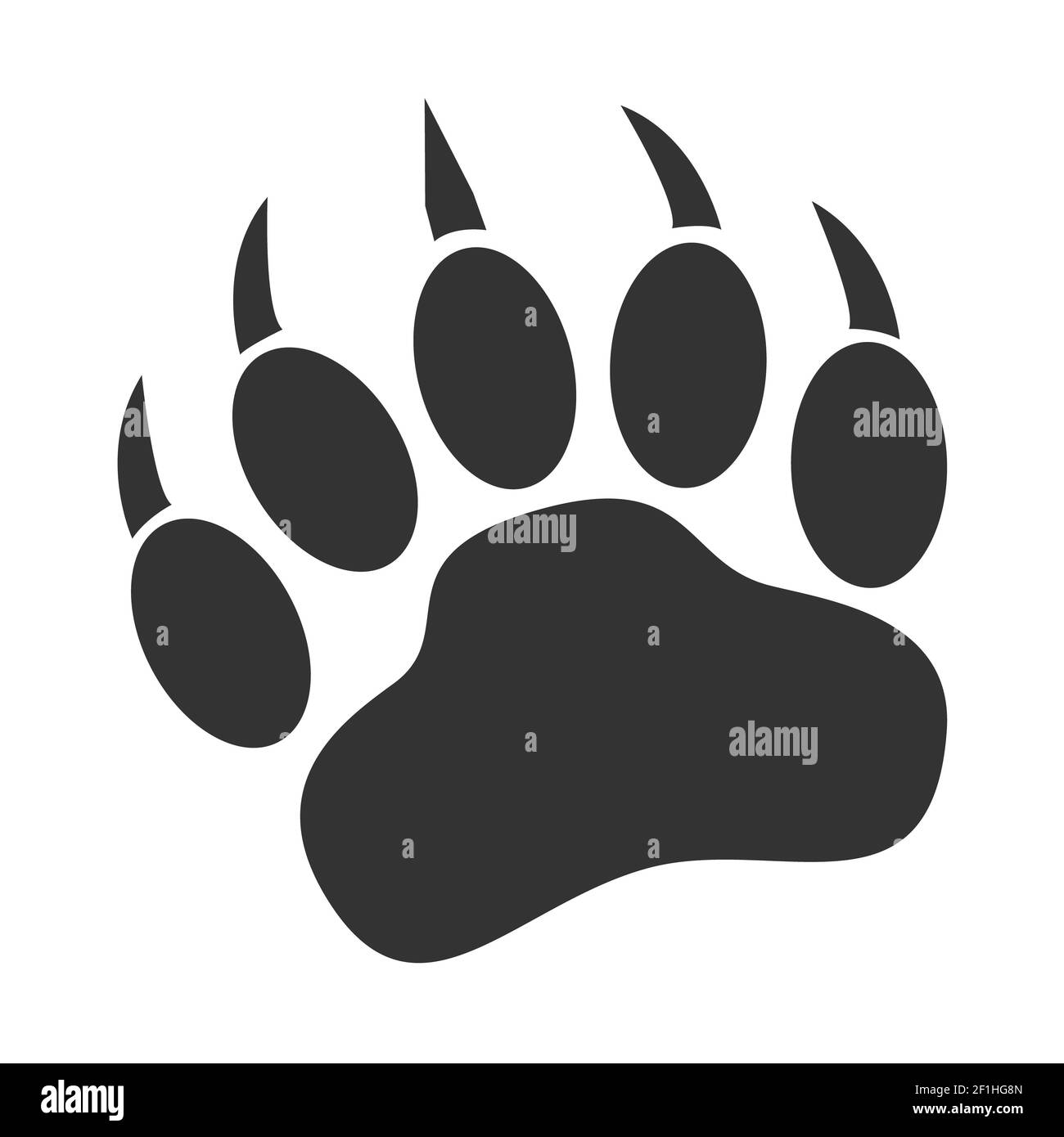 icône en forme de patte d'ours sur fond blanc. affiche en forme de ...