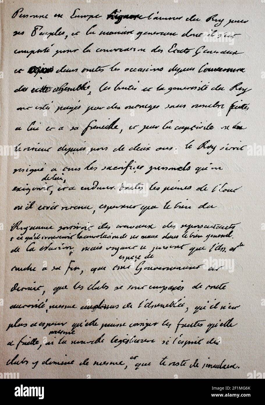 Lettre manuscrite du roi Louis XVI, juillet 1791, à l'empereur Léopold ...