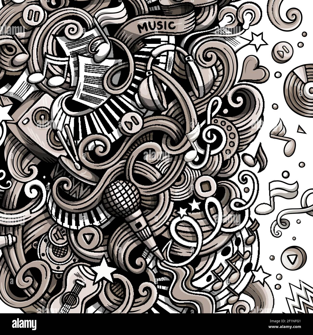 Musique dessin à la main dessin de dessins vectoriels illustration ...