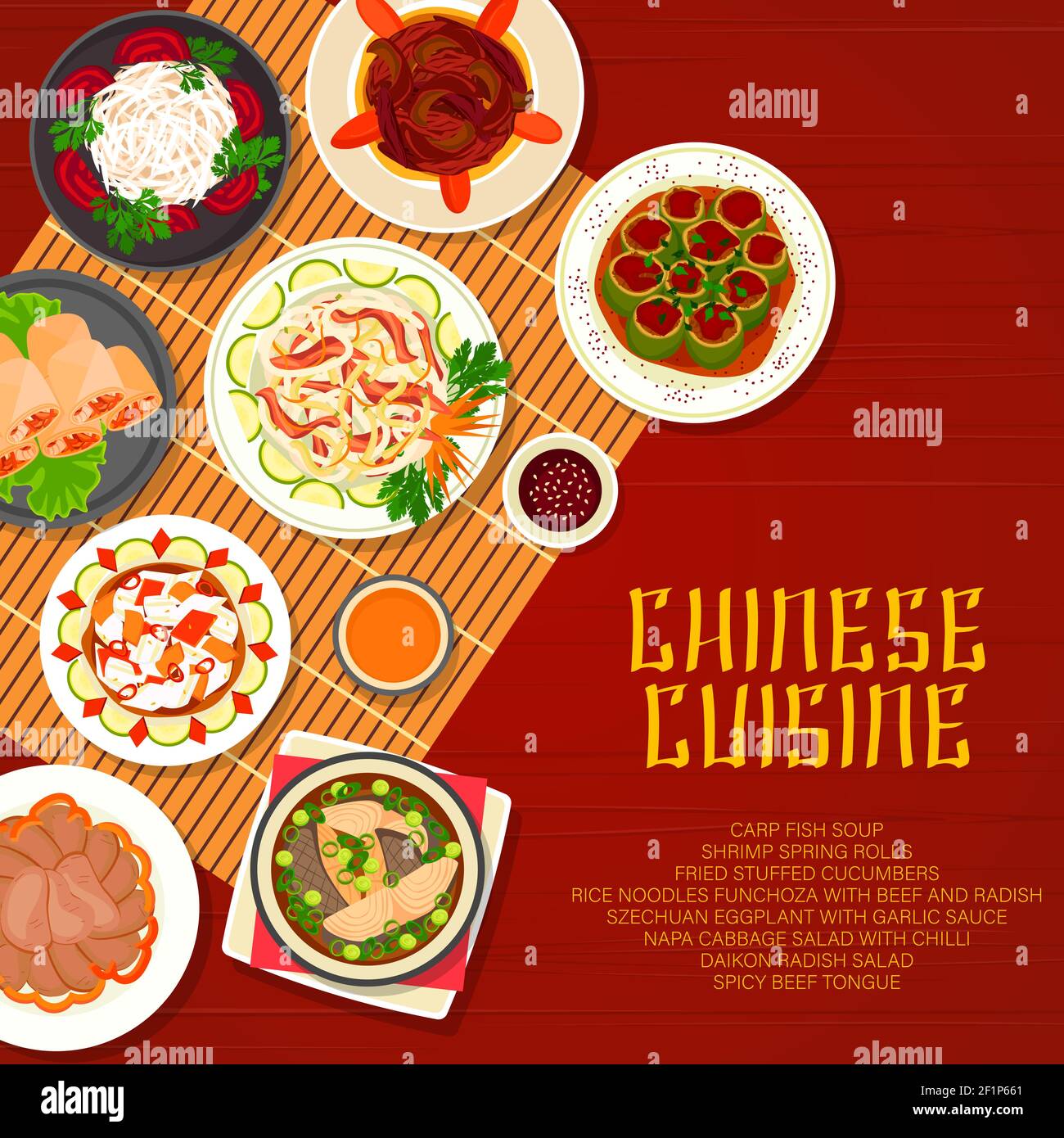 Le menu du restaurant chinois comprend une cuisine asiatique ...