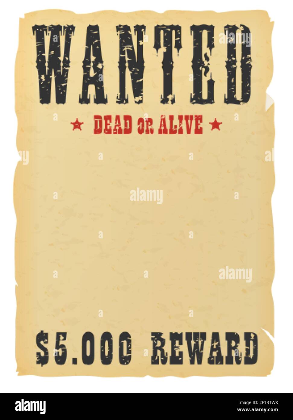 Parchemin vierge western Banque d'images détourées - Alamy