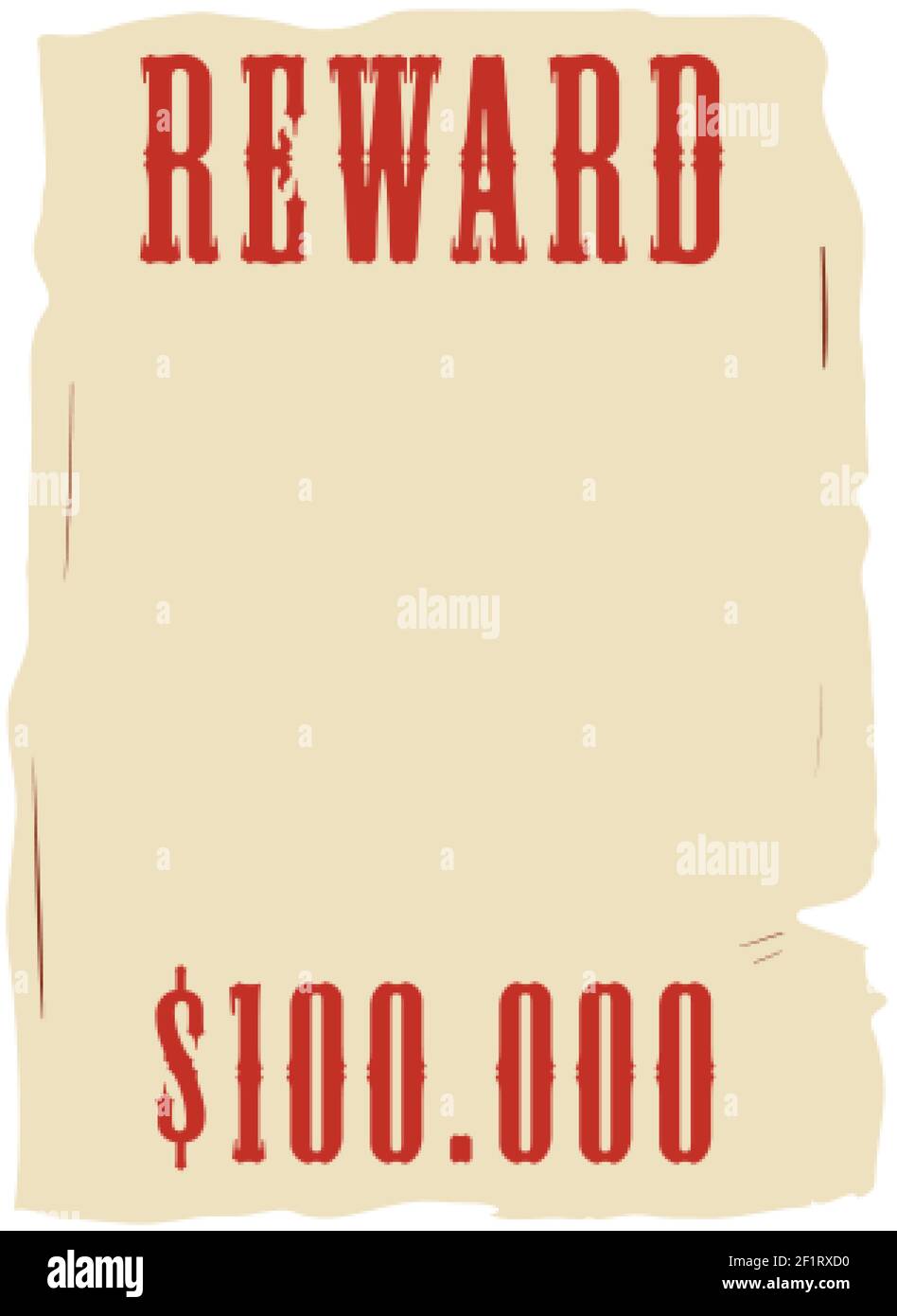 Parchemin vierge western Banque d'images détourées - Alamy