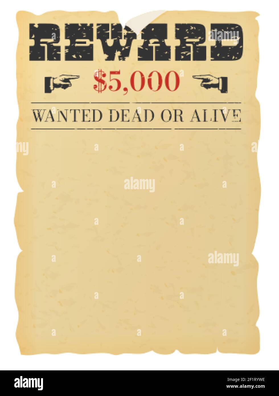 Parchemin vierge western Banque d'images vectorielles - Alamy