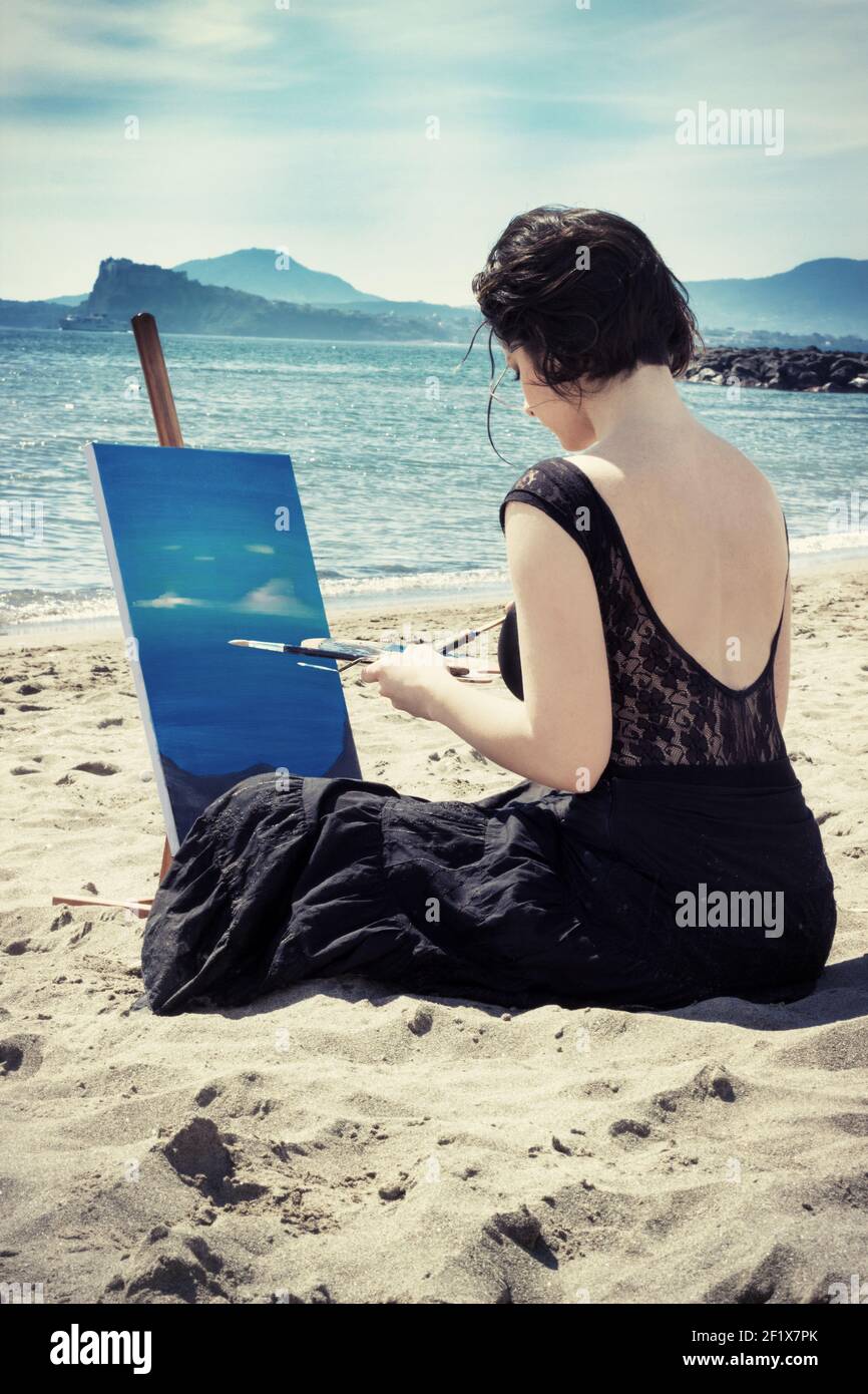 Artiste sur la plage Banque de photographies et d’images à haute ...