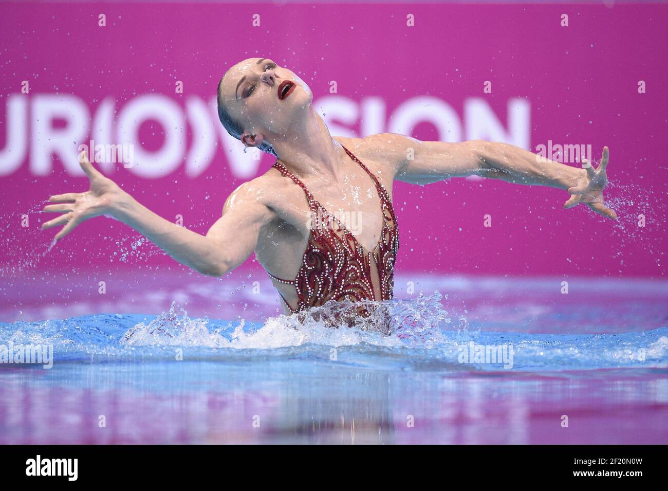Natalia Ishchenko (RUS) participe à la finale libre solo de natation synchronisée lors des ...