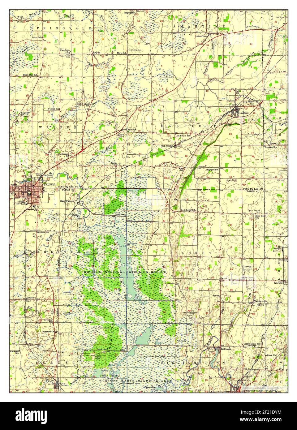 Carte du wisconsin waupun Banque d'images détourées - Alamy