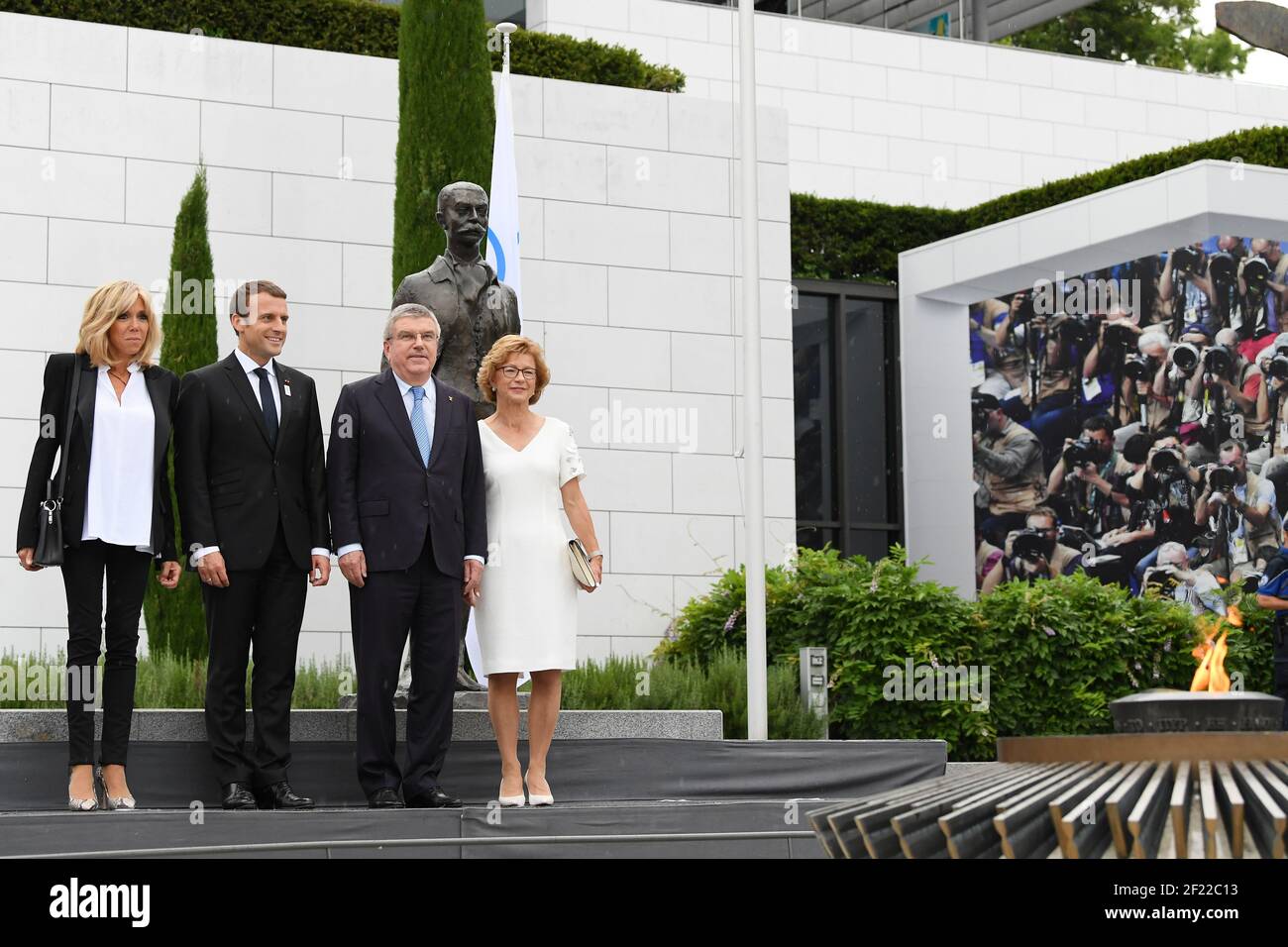Brigitte Macron, Présidente de la République française Emmanuel Macron ...
