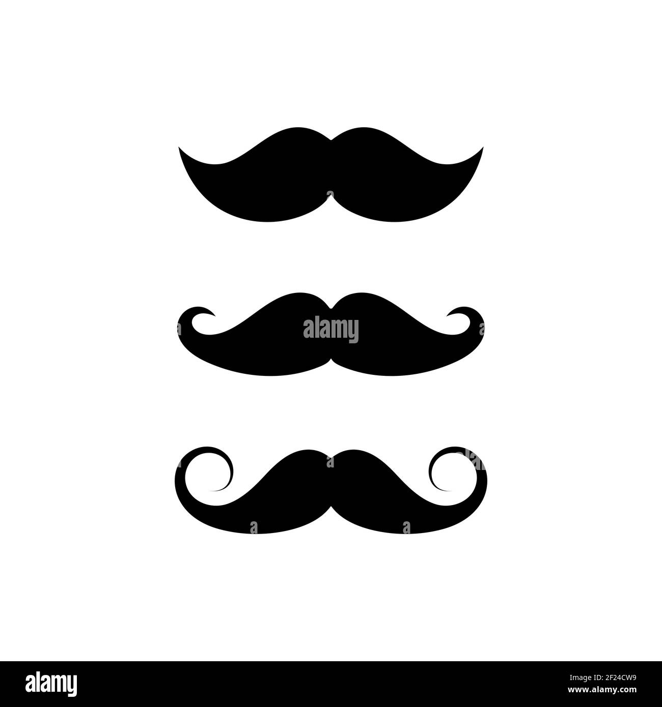 Ensemble de trois styles de moustache. Symbole de moustache sur fond ...