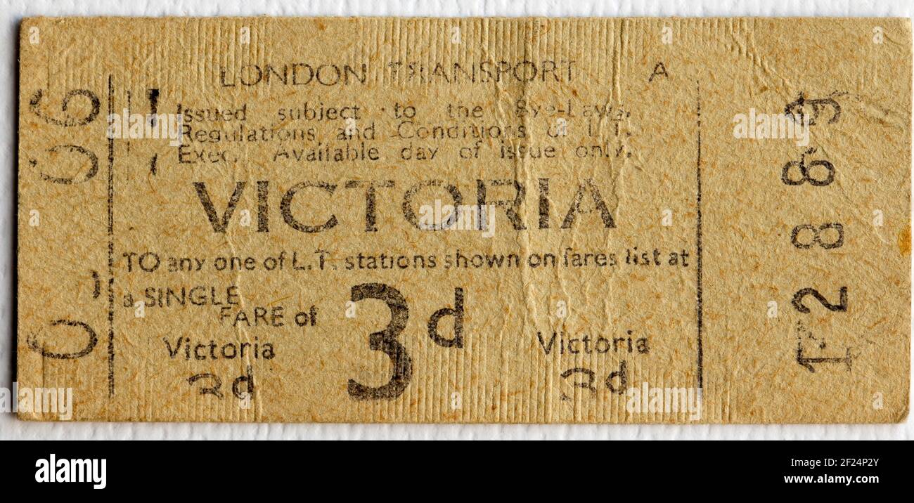 Billet de métro ou de métro Old London transport depuis la gare ...