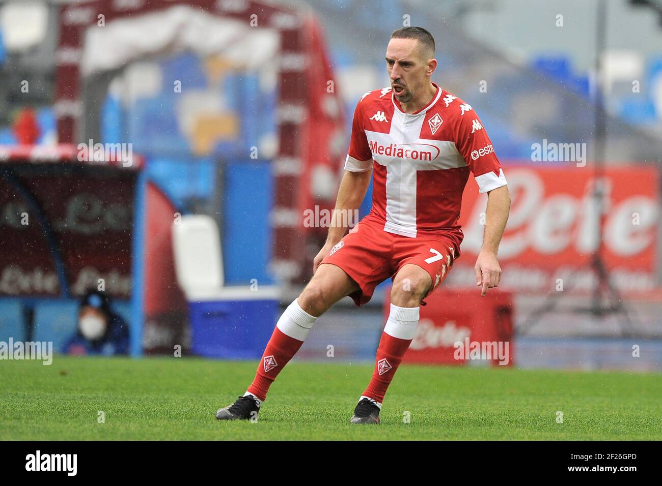 Franck Ribery joueur de Fiorentina, pendant le match de la ligue ...