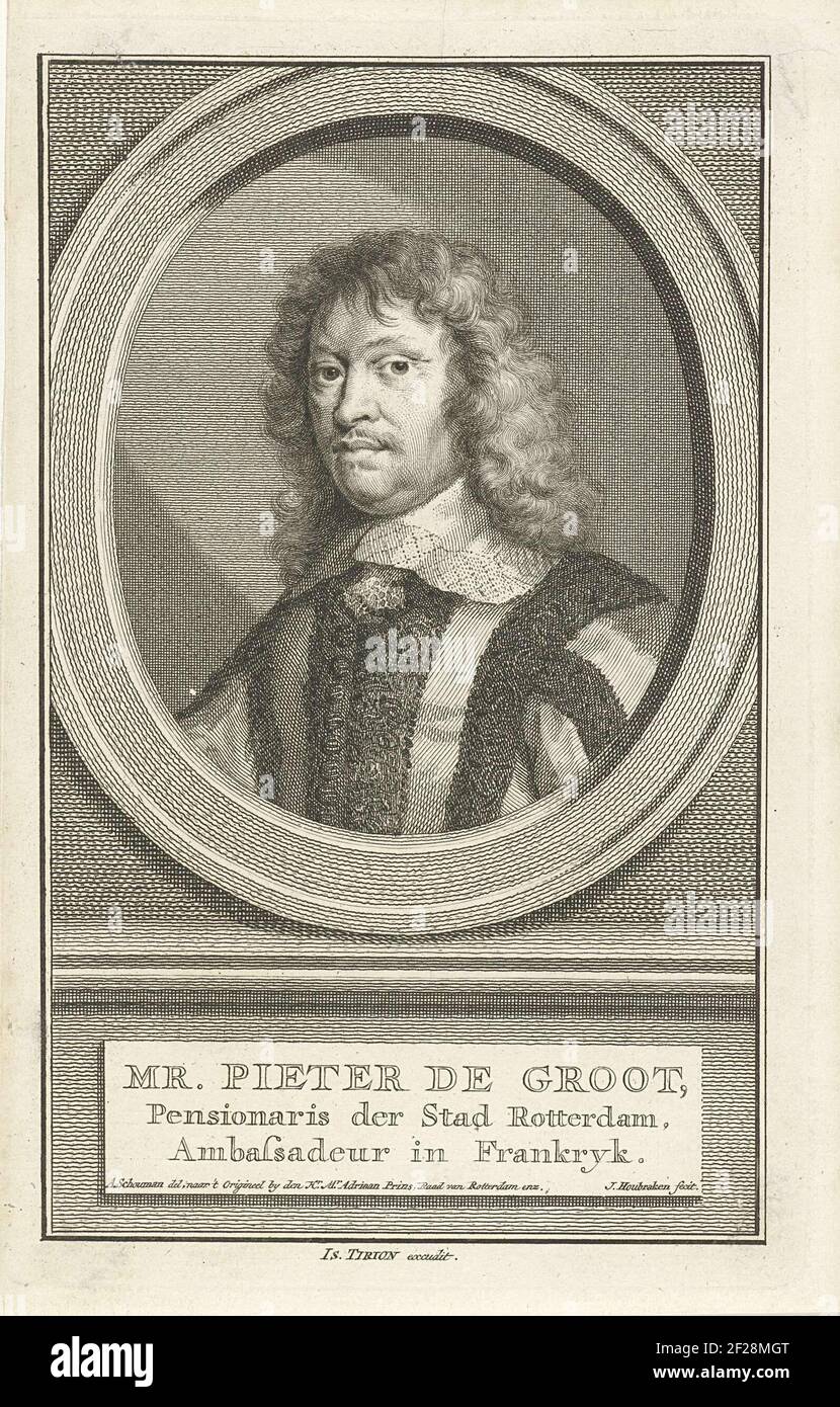 Portrait de Pieter de Groot dans un ovale. Le portrait repose sur un ...