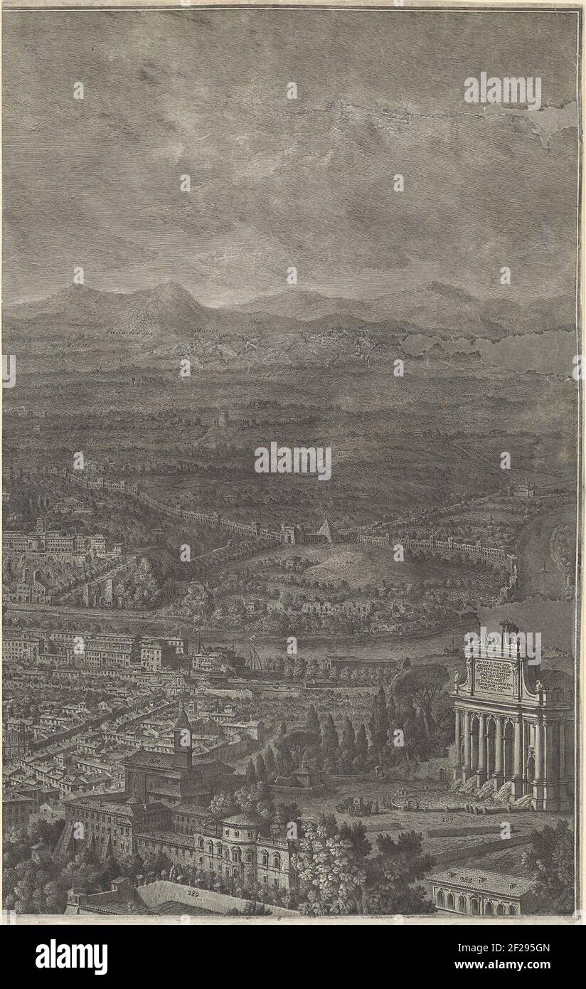 Panorama Van de Stad Rome; Prospectus d. Alma ville de Rome ...
