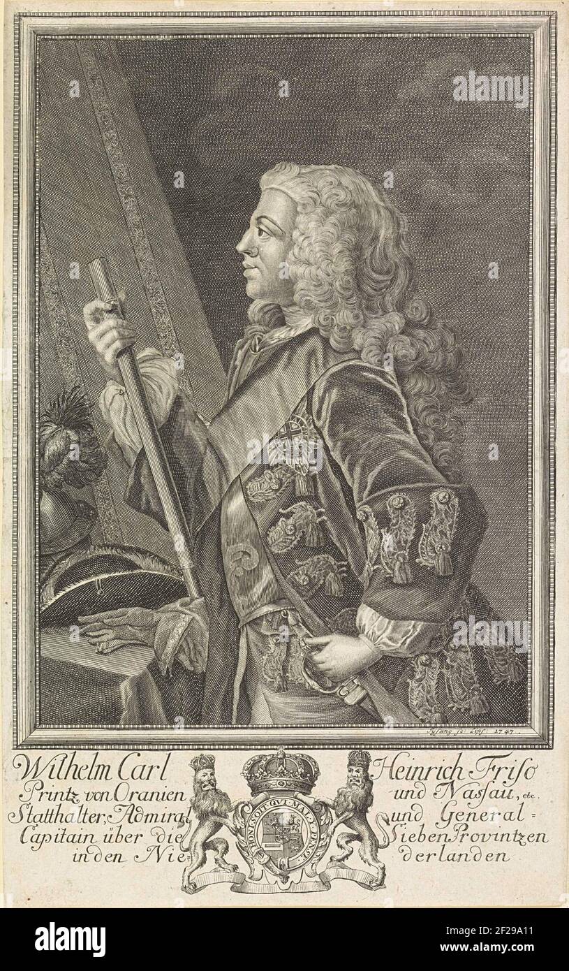 Portret van Willem IV, prins van Oranje-Nassau.Portrait de Willem IV ...