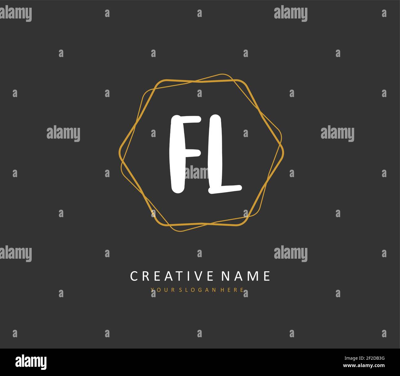 FL lettre initiale écriture manuscrite et logo de signature. Un concept ...