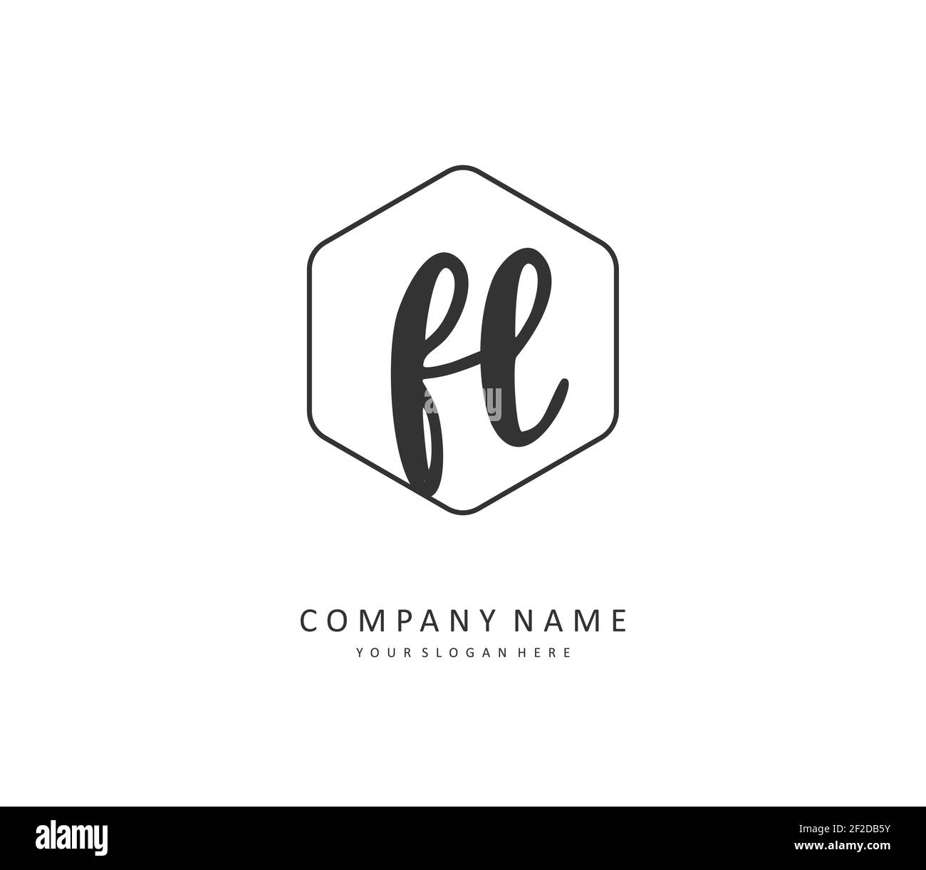 FL lettre initiale écriture manuscrite et logo de signature. Un concept ...