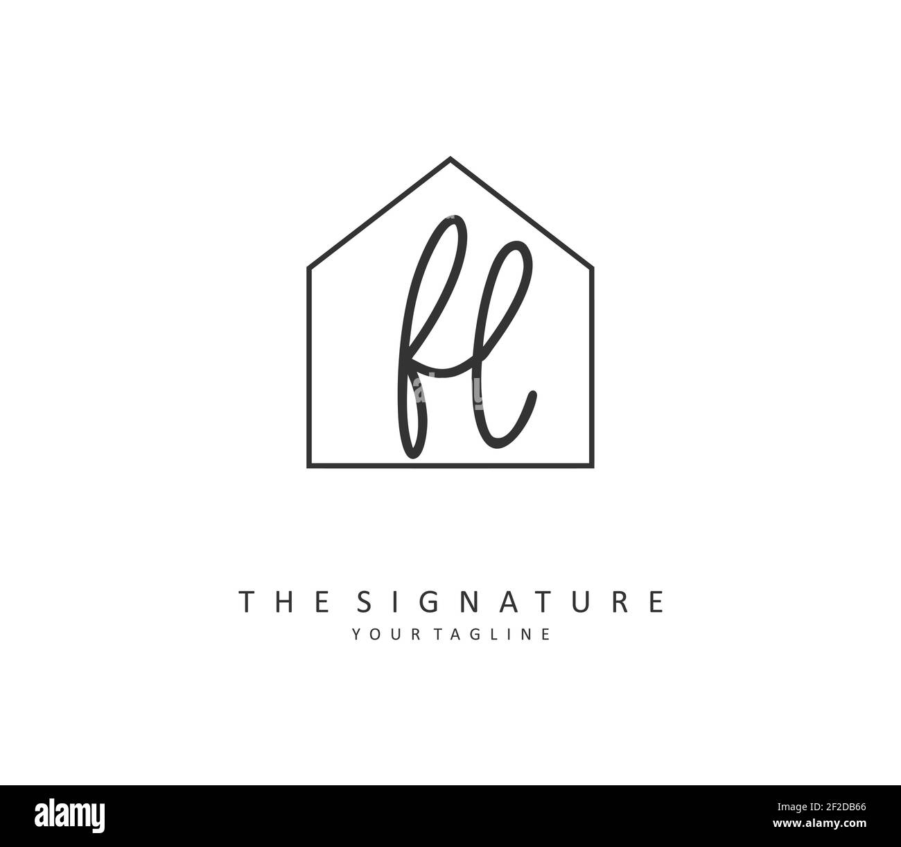 FL lettre initiale écriture manuscrite et logo de signature. Un concept ...
