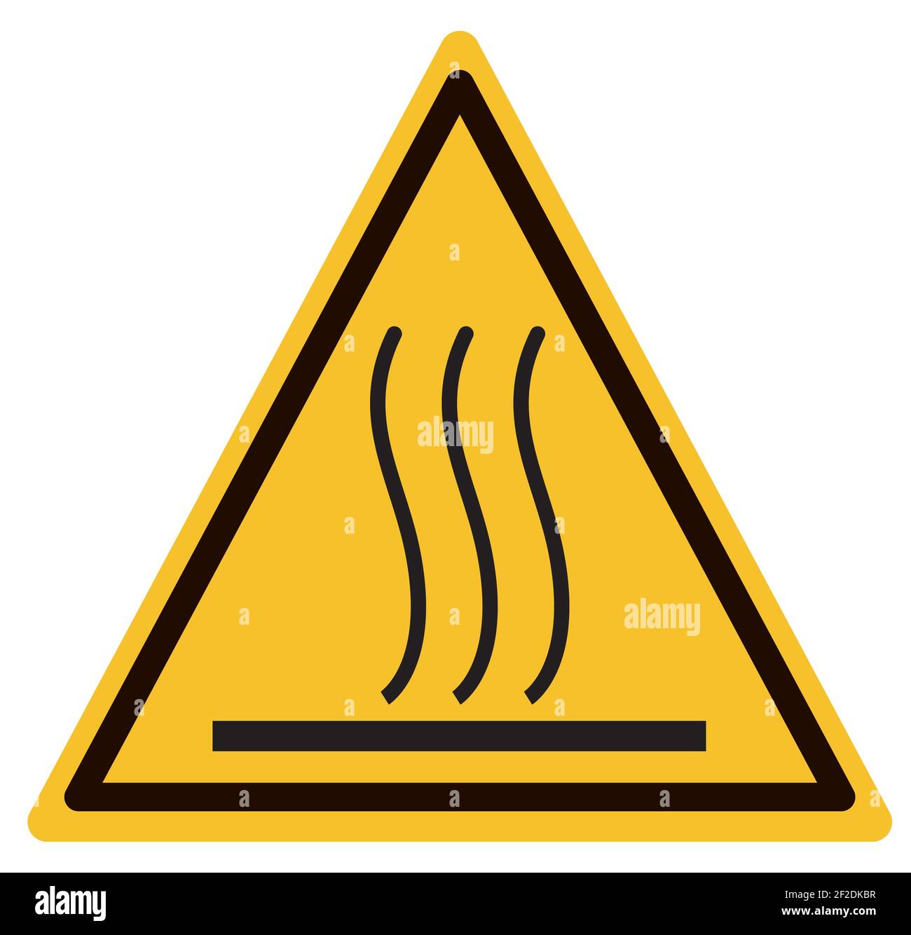 panneau d'avertissement de surface chaude. attention symbole de surface ...