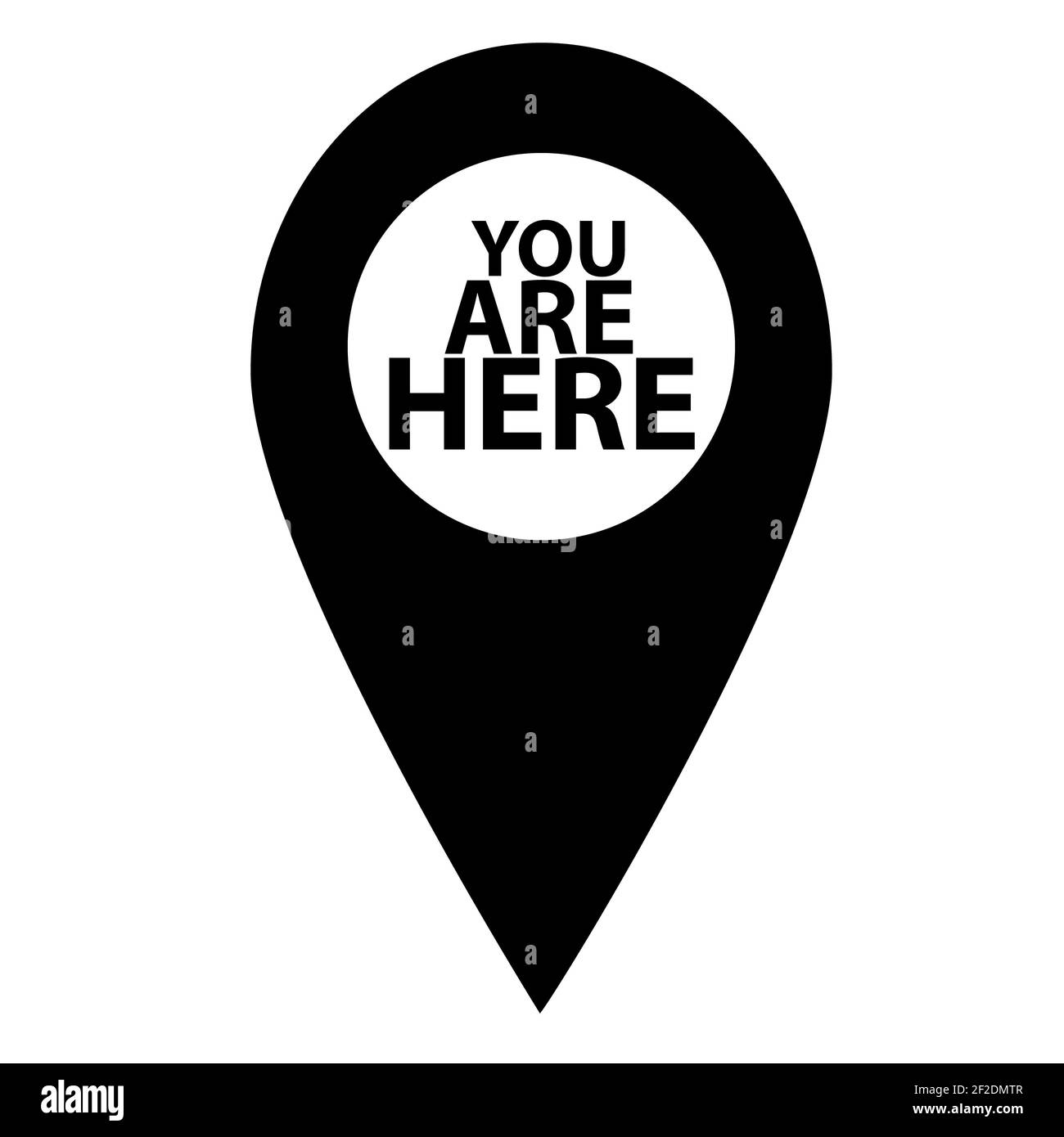 vous êtes ici icône sur fond blanc. pointeur de carte. icône d ...