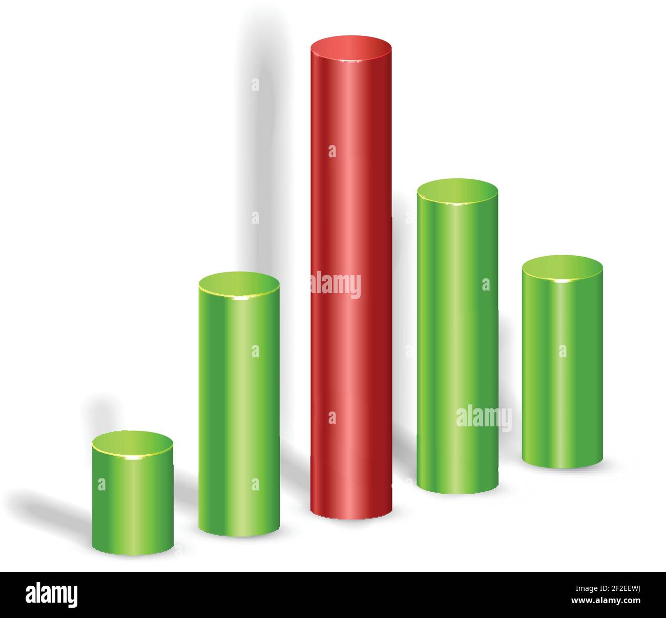 Modèle graphique commercial vierge avec cinq colonnes 3D colorées ...