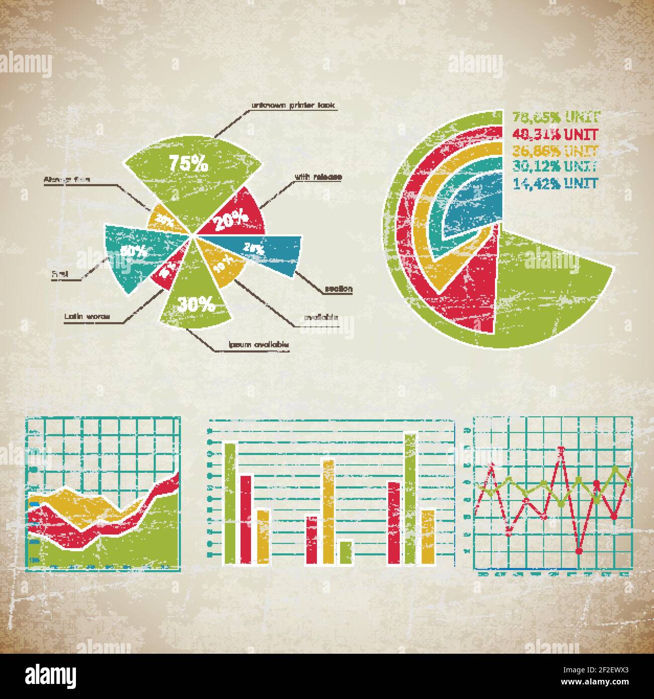 Infographie avec différents types de graphiques et pour différentes ...