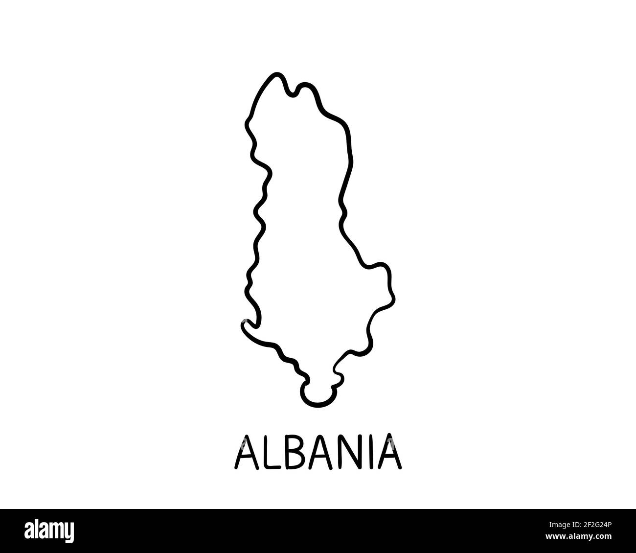 Carte de l'albanie Banque d'images noir et blanc - Alamy