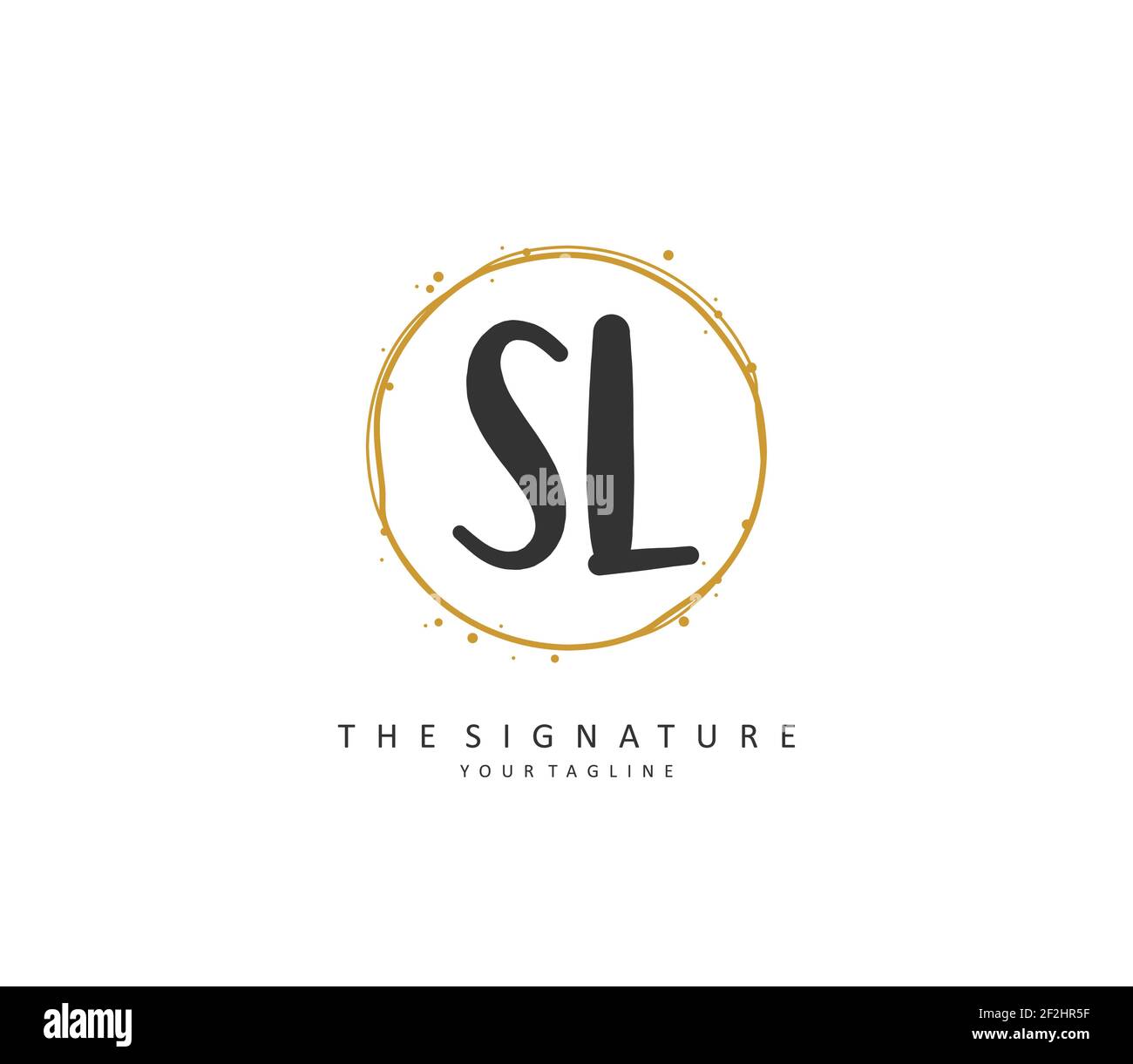 SL lettre initiale écriture manuscrite et logo de signature. Un concept ...