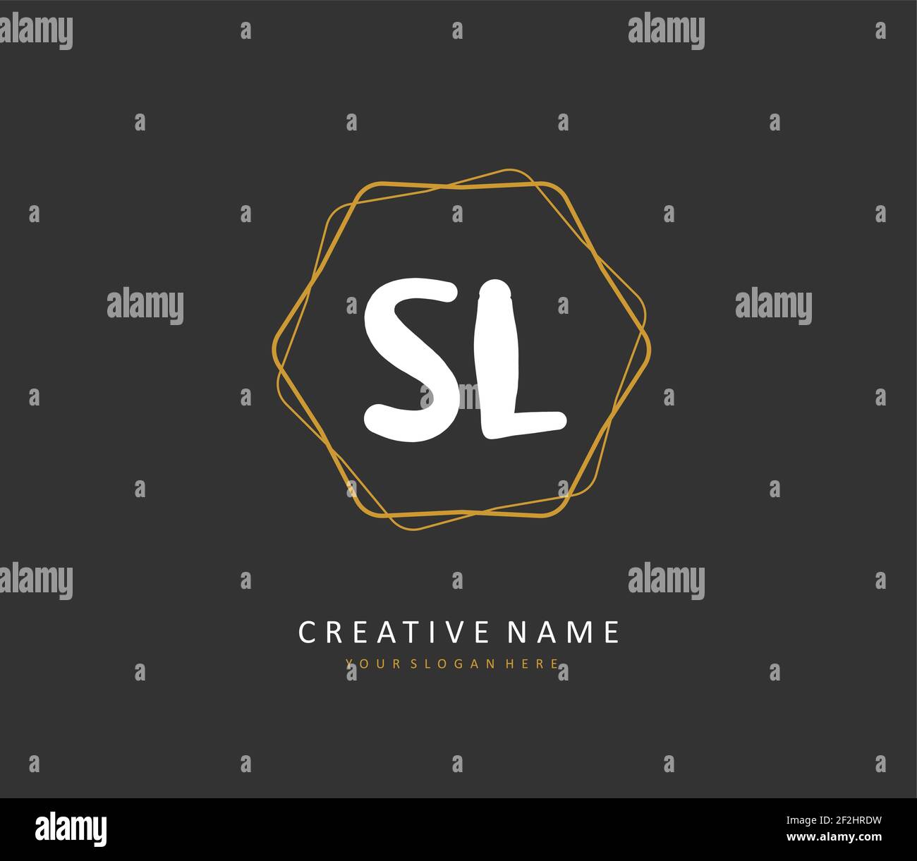 SL lettre initiale écriture manuscrite et logo de signature. Un concept ...