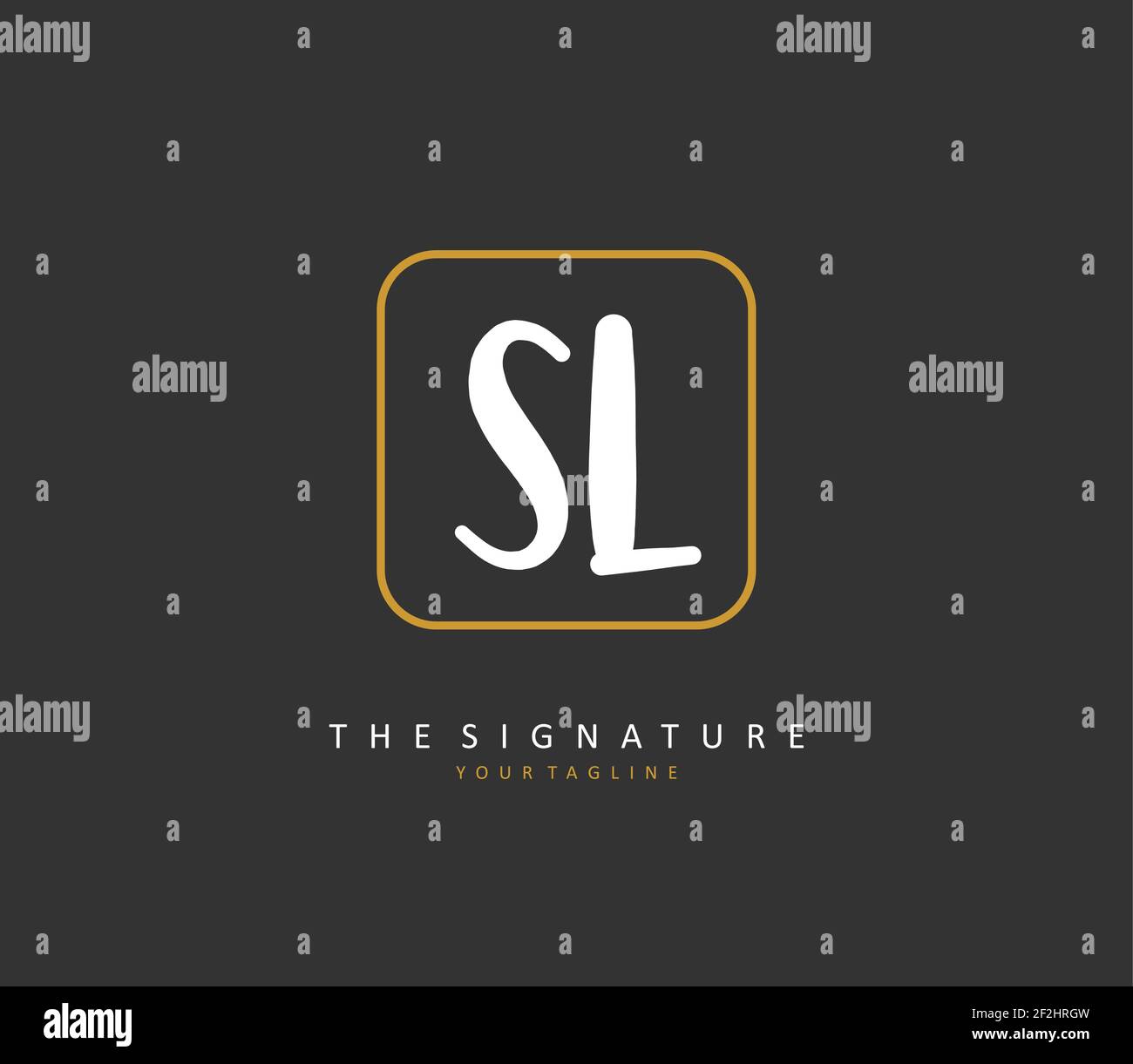 SL lettre initiale écriture manuscrite et logo de signature. Un concept ...