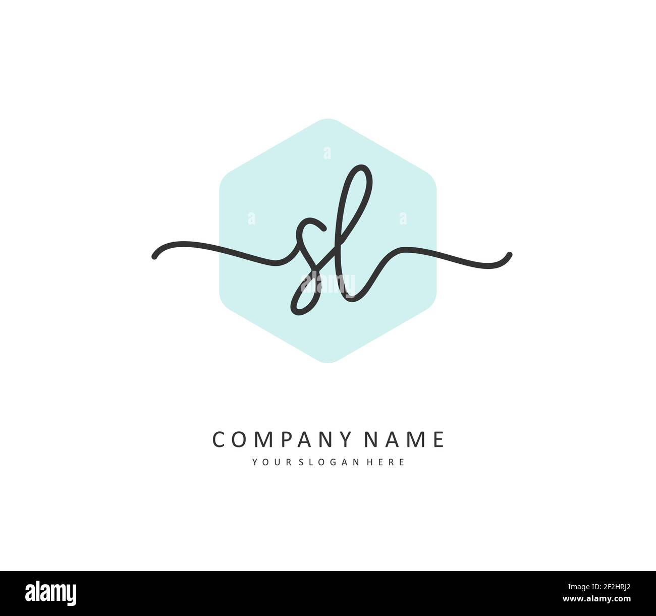 SL lettre initiale écriture manuscrite et logo de signature. Un concept ...