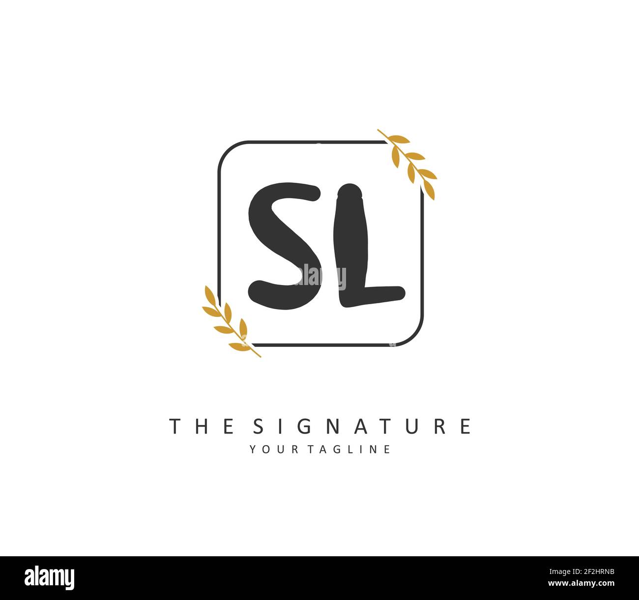 SL lettre initiale écriture manuscrite et logo de signature. Un concept ...