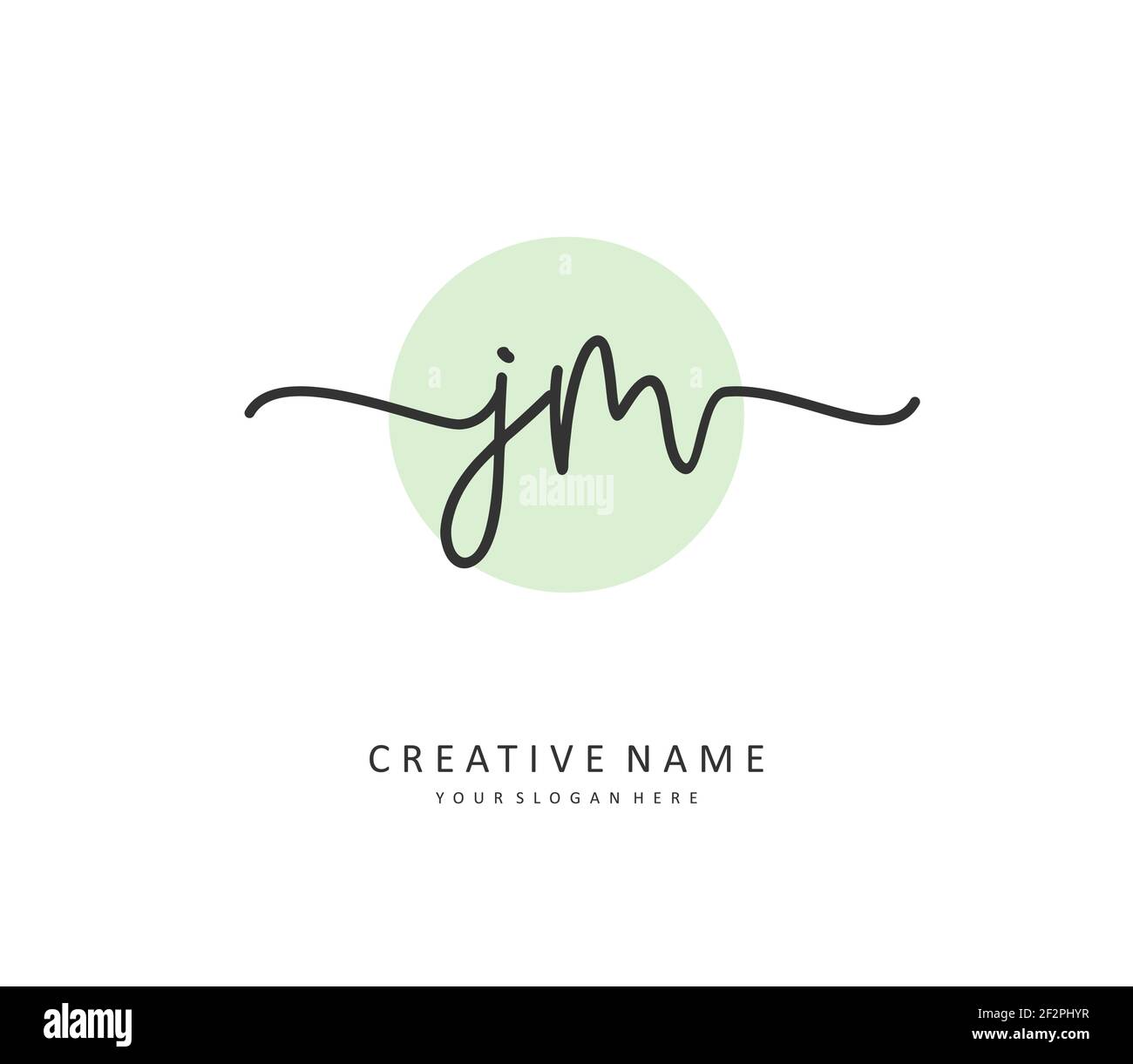J M JM lettre initiale écriture manuscrite et logo de signature. Un ...