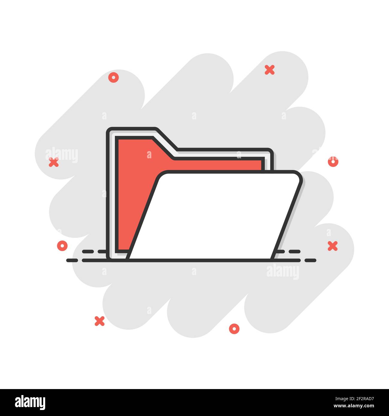 Cartoon Vector icône de document dossier dans le style comique. Fichier ...