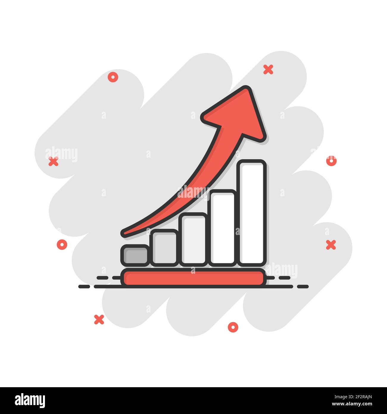 Cartoon Vector icône graphique de croissance dans le style comique ...