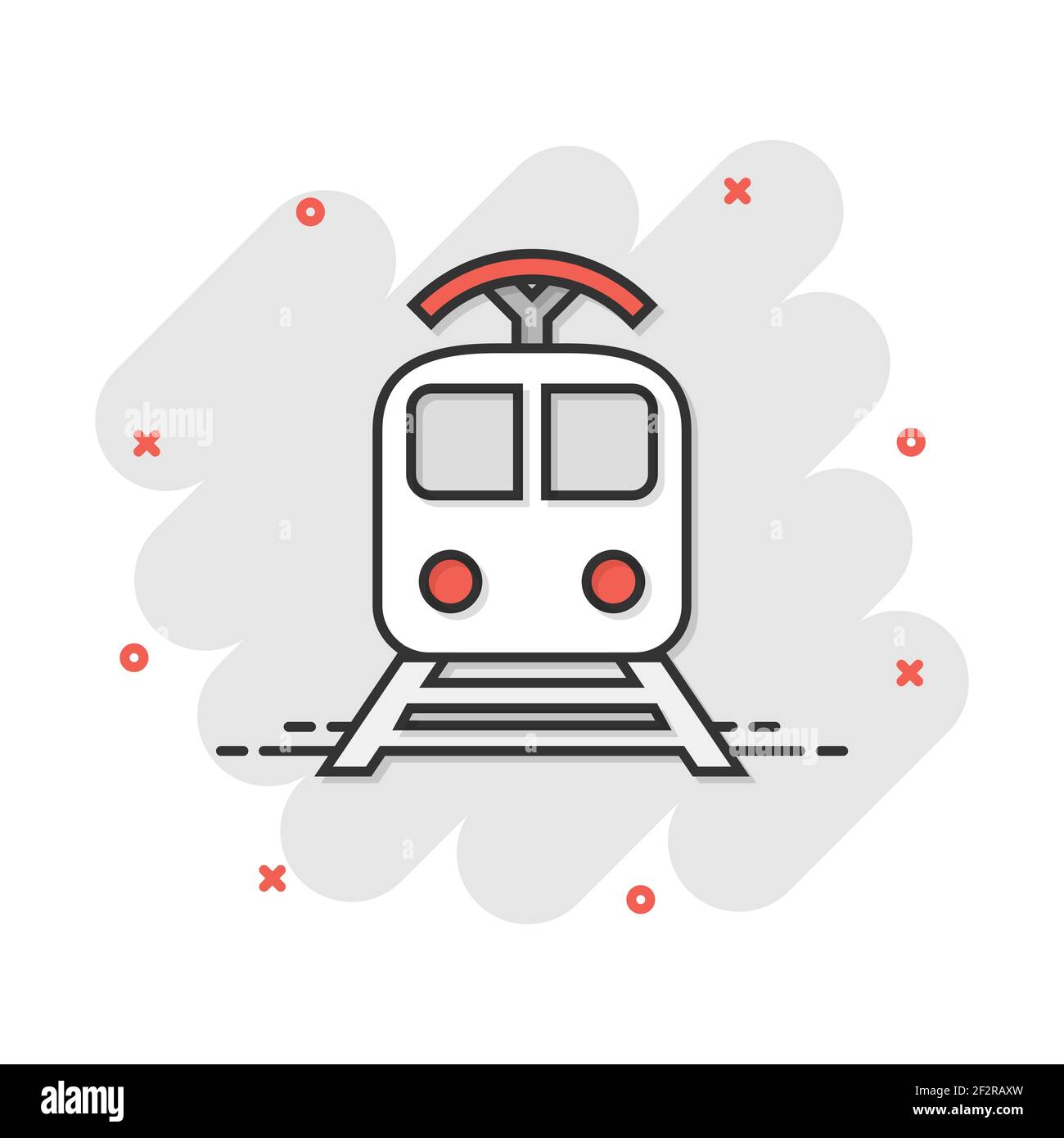Cartoon Vector icône transport train dans le style comique. Inscrivez ...