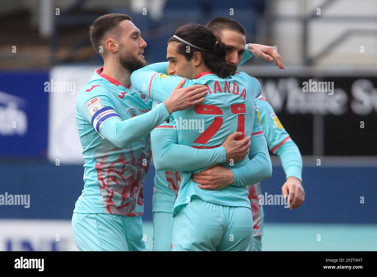 Luton, Royaume-Uni. 13 mars 2021. Conor Hourihane, de Swansea City ...