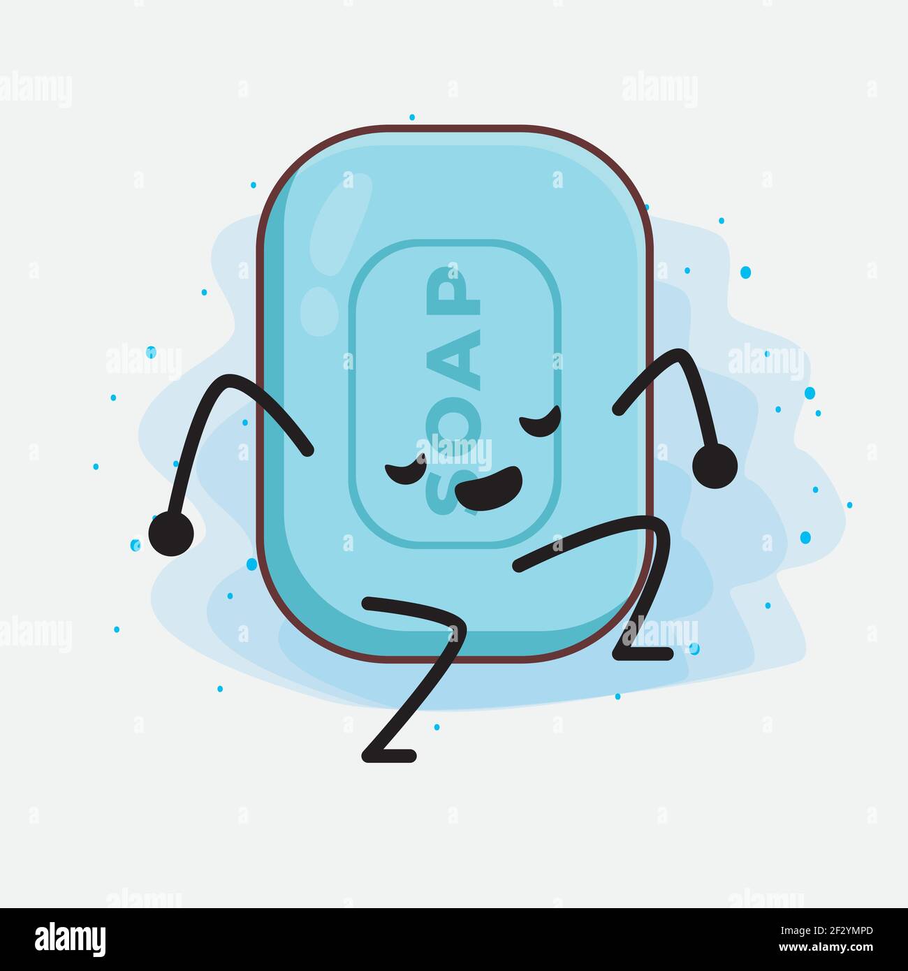 Illustration vectorielle du personnage de savon avec un visage mignon ...