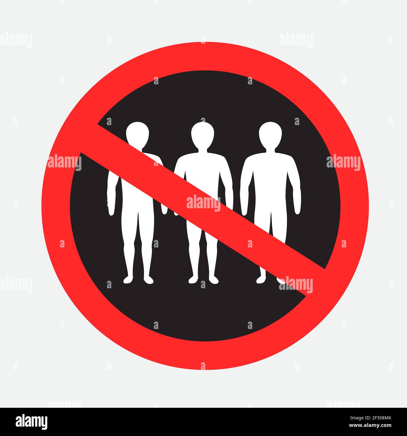 le symbole du symbole de l'absence d'entrée est interdit aux personnes ...