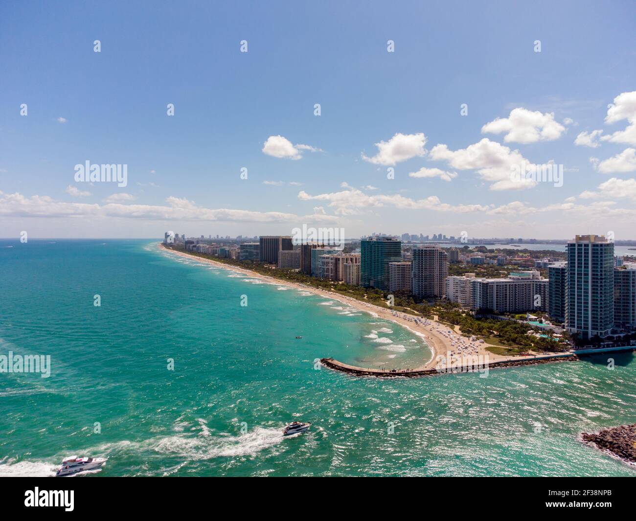 Photo aérienne Miami Inlet Bal Harbour Beach et Jetty Photo Stock - Alamy
