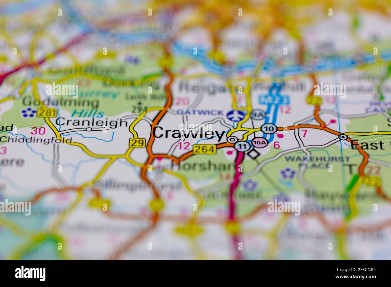 Crawley sur une carte Banque de photographies et d’images à haute ...