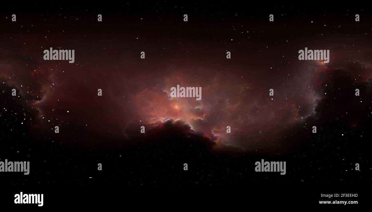 nuage interstellaire de 360 degrés de poussière et de gaz. Arrière-plan spatial avec nébuleuse ...