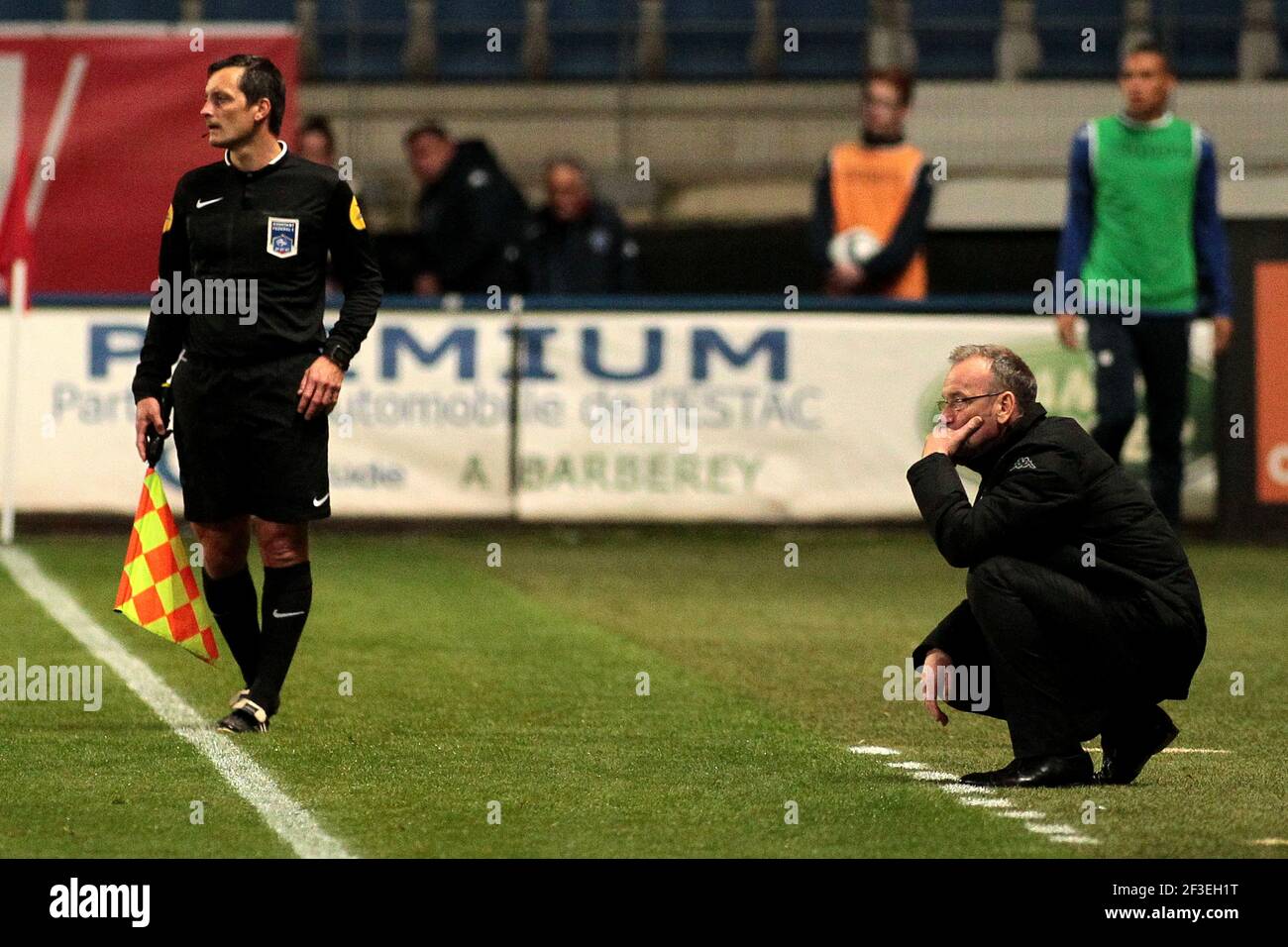 Jean Marc Furlan, entraîneur de Troyes, lors du match de football entre ...