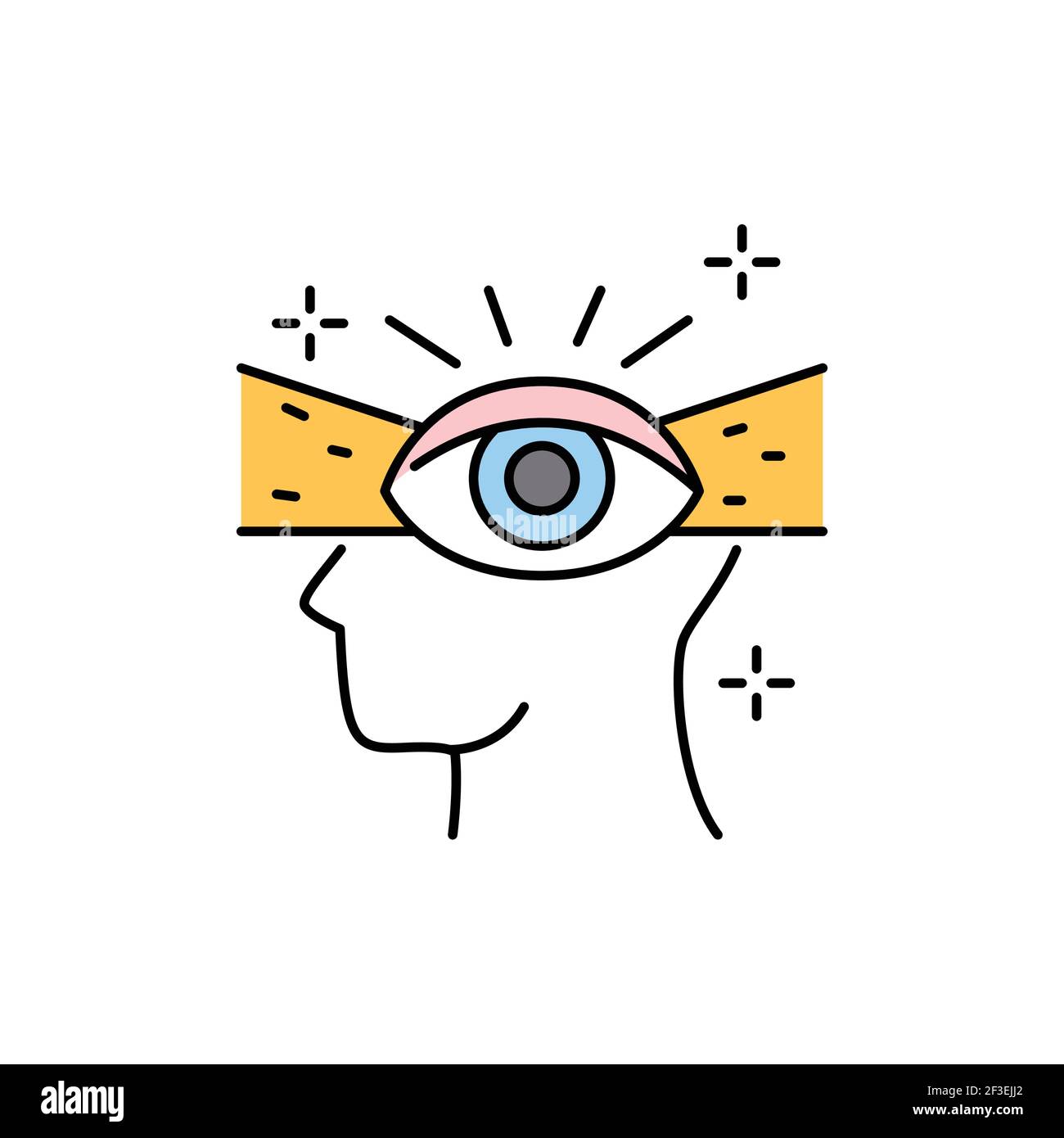 Icône de la ligne couleur de vision. Pictogramme pour page Web ...