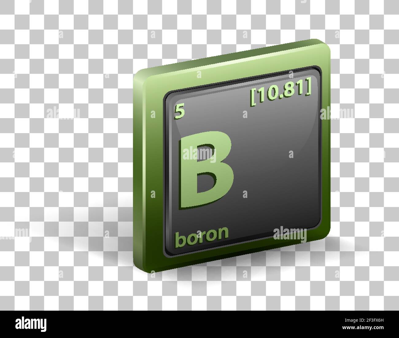 Élément chimique de bore. Symbole chimique avec numéro atomique et ...