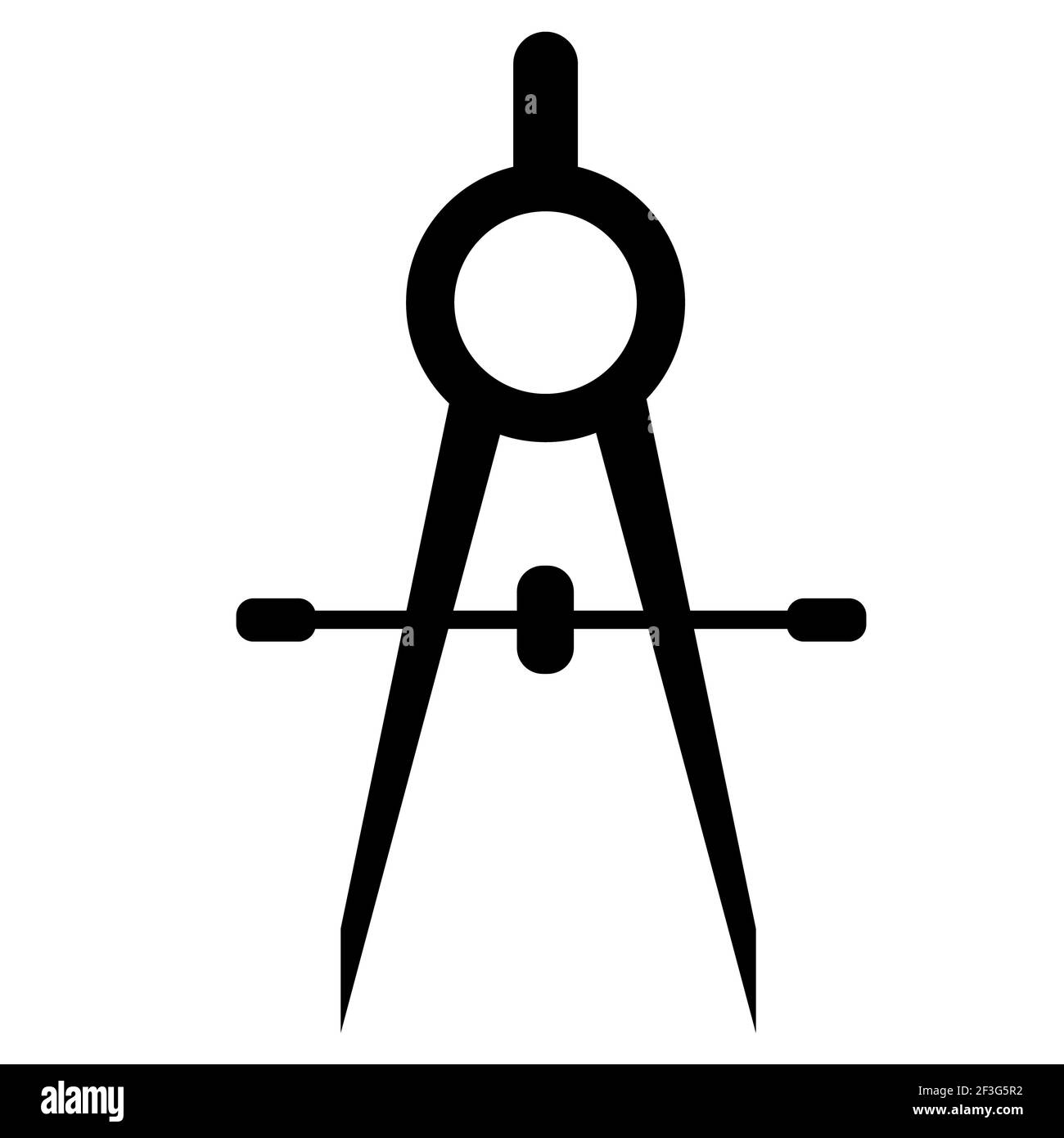 icône de compas de bureau sur fond blanc. silhouette de compas ...